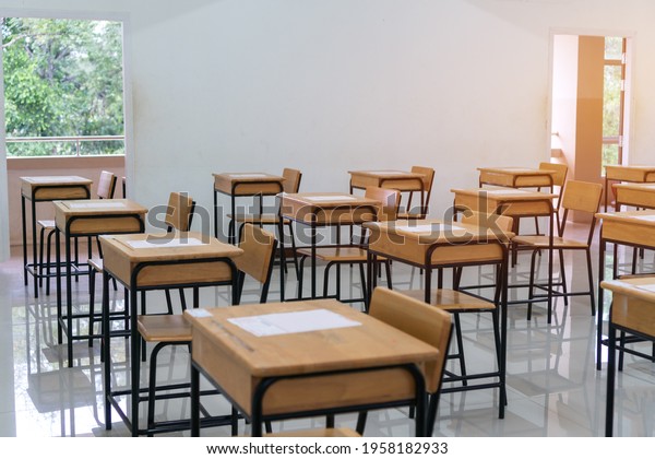 School Empty Classroom Test Sheet Exams Stock Photo (Edit Now) 1958182933