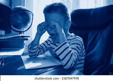 Schoolage Boy Crying Screaming While Doing Stock Photo 1587047998 ...