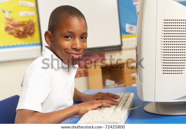 Schoolboy Class Using Computer Stock Photo 72425800 | Shutterstock