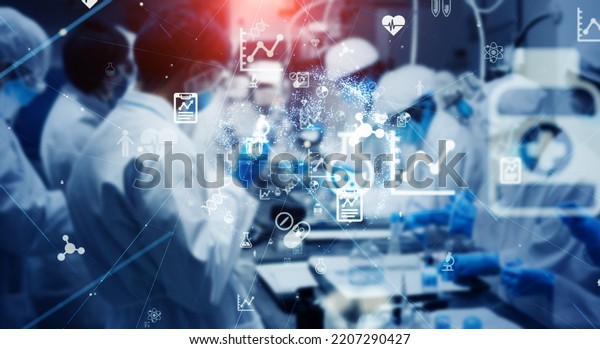 Science Experiment Technology Wide Angle Visual Stock Photo 2207290427 ...