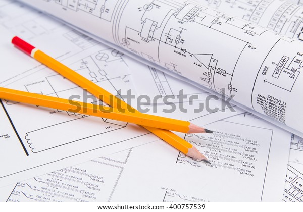 Science Technology Electronics Electrical Engineering Drawings Stock ...