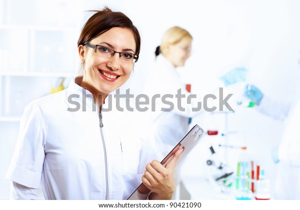 Scientist Uniform Doing Tests Laboratory Stock Photo 90421090 ...
