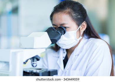 Medical Technologist Working Laboratory Using Microscope Stock Photo ...