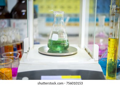 Scientists Weighing Solution Erlenmeyer Flask Digital Stock Photo ...