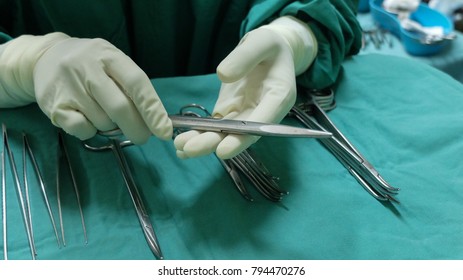 Scissors Surgical Instruments During Operationstraight Scissor Stock ...