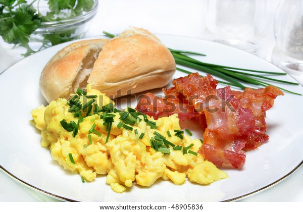 Scrambled Eggs Bacon Bread Stock Photo 48905836 | Shutterstock