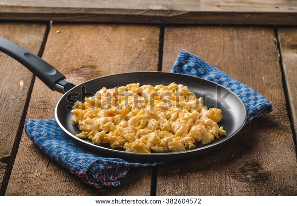 Scrambled Eggs Rustic Style Simple On Stock Photo 382604572 | Shutterstock