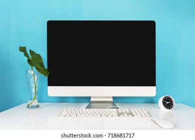 Screen Computer Blue Background Stock Photo 718681717 | Shutterstock