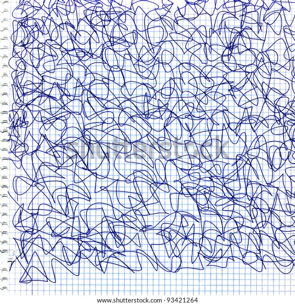 Scribbles On Checkered Paper Sheet Stock Photo 93421264 | Shutterstock
