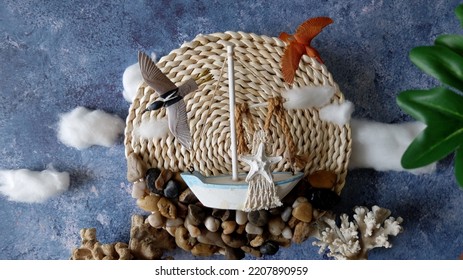 Sea Elements Sea Shell Boat Model Stock Photo 2207890959 | Shutterstock
