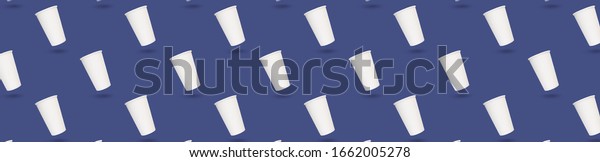 Seamless Paper Cup Pattern On Blue Stock Photo 1662005278 | Shutterstock