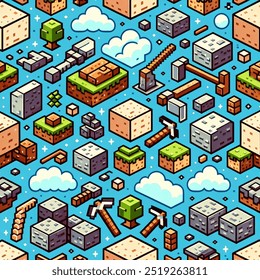 Minecraft Style Seamless Pattern Backpack Green AI-generated image ...
