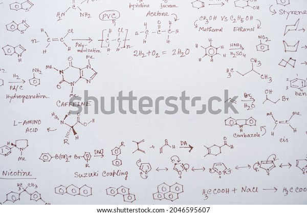 Seamless Pattern Chemical Structures Formula Equations Stock Photo ...