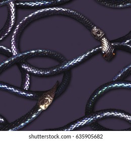 Seamless Pattern Metallic Intertwining Snakes Stock Photo (Edit Now ...