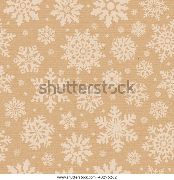 Seamless Pattern Snowflake On Packing Cardboard Stock Photo (Edit Now ...