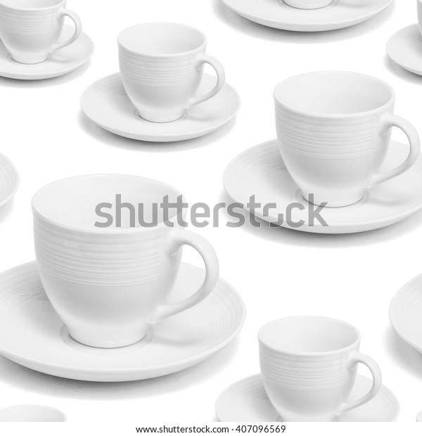 Seamless Repeat Pattern White Porcelain Cup Stock Photo 407096569 ...