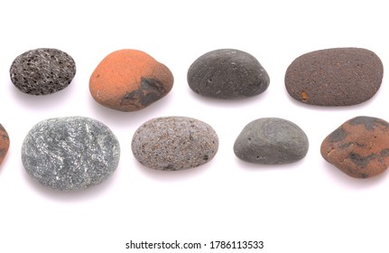 Seamless Repeatable Border Different Pebbles Isolated Stock Photo ...