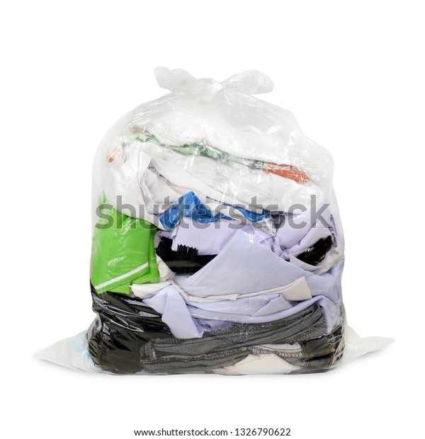 Second Hand Clothes Plastic Bag Isolated Stock Photo 1326790622 ...