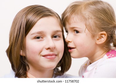 Closeup Portrait Two Girl Child Stock Photo (Edit Now) 198350153