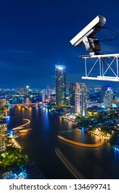 Security Camera Detects Movement Traffic Skyscraper Stock Photo ...
