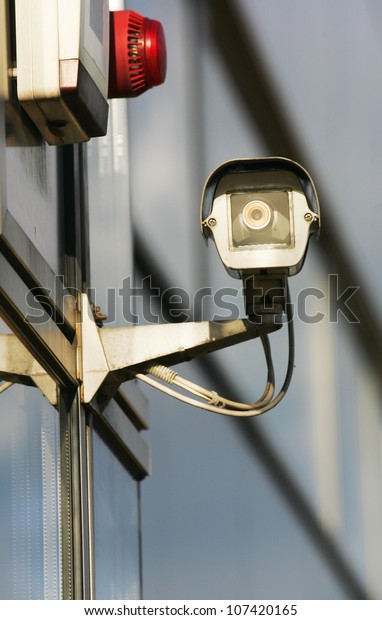 Security Camera On Side Modern Building Stock Photo 107420165 ...