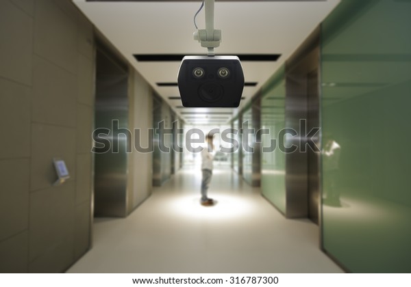 Security Cameras Elevator Office Background Blur Stock Photo 316787300 ...