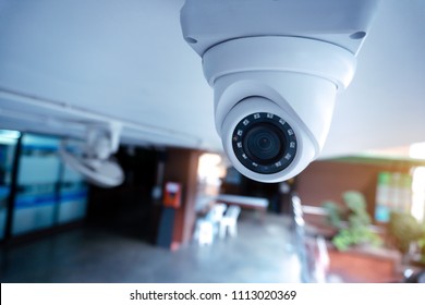 Security Cctv Camera Ceiling Area Under Stock Photo 1113020369 ...