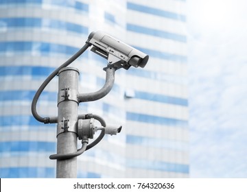 Security Cctv Camera Front Modern Building Foto Stok 764796562 ...
