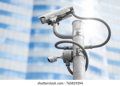 Security Cctv Camera Front Modern Building Foto Stok 764796562 ...