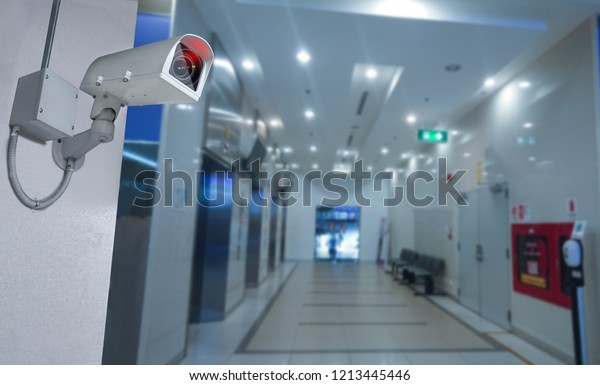 Security Cctv Camera Office Building Installed Stock Photo 1213445446 ...