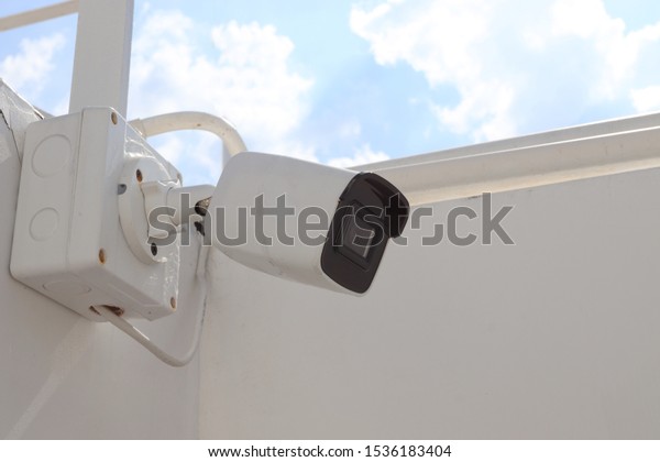 Security Cctv Camera Outside Building Corner Stock Photo 1536183404 ...