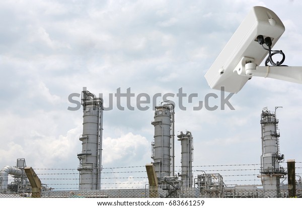 Security Cctv Camera Outside Gas Separation Stock Photo 683661259 ...