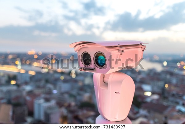 Security Cctv Camera Surveillance System Blurred Stock Photo 731430997 ...
