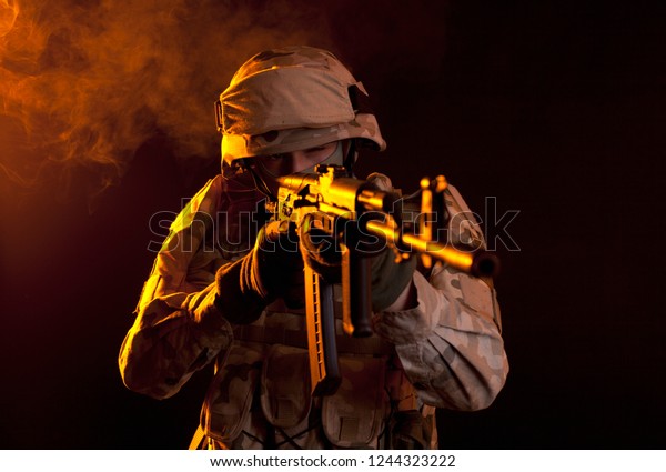 Security Forces Operator Combat Uniforms Machine Stock Photo 1244323222 ...