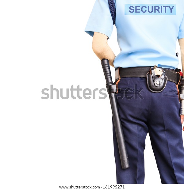 Security Guard On White Background Clipping Stock Photo 161995271 ...