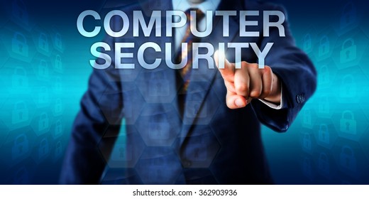 Security Manager Pushing Words Computer Security Stock Photo 362903936 ...