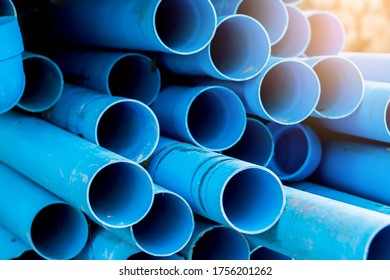 Selective Blue Plastic Pipe Background Pvc Stock Photo 1756201262 ...