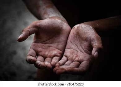 Selective Soft Focus Hands Poor Child Stock Photo 710475223 | Shutterstock