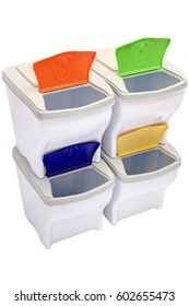 Selective Trash Cans Stack Made White Stock Photo 602655473 | Shutterstock