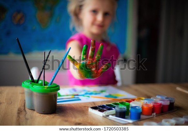 Selfexpression Through Creativity Drawing Children Hobby Stock Photo ...
