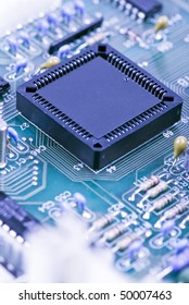 Semiconductor Components On Blue Background Stock Photo 50007463 ...