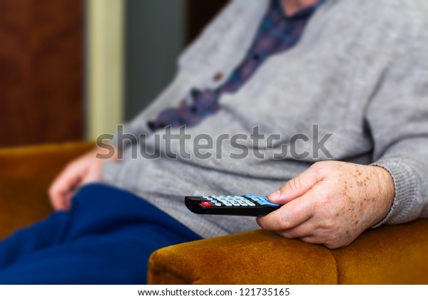 Senior Man Using Remote Control Stock Photo (Edit Now) 121735165