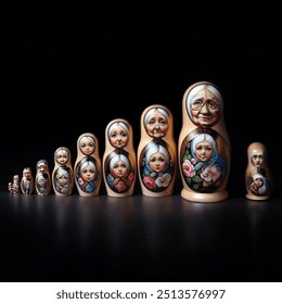 Sequence Nesting Dolls Depicting Same Person imagem gerada por IA ...