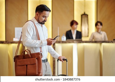 Serious Man Standing Hotel Lobby Ordering Stock Photo 1840887376 ...