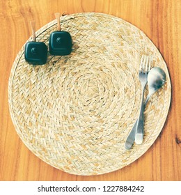 Served Table Setting Round Straw Napkin Stock Photo 1227884242 ...