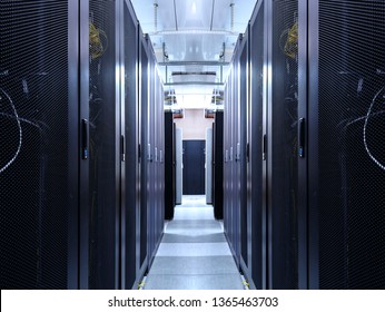 Shot Working Data Center Rows Rack Stock Photo (Edit Now) 1319513729