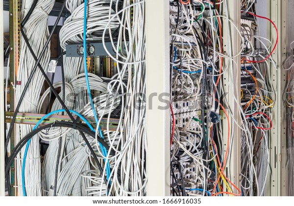 Server Room Rack Tangled Network Cables Stock Photo 1666916035 ...
