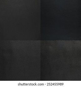 Set Black Leather Samples Texture Background Stock Photo 252455989 ...