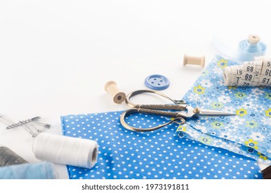 370 Sewing background blue stuff Images, Stock Photos & Vectors ...