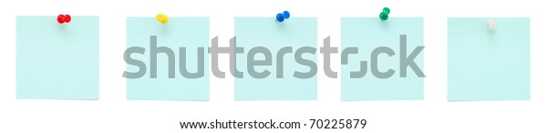Set Blue Sticky Notes Push Pins Stock Photo 70225879 | Shutterstock
